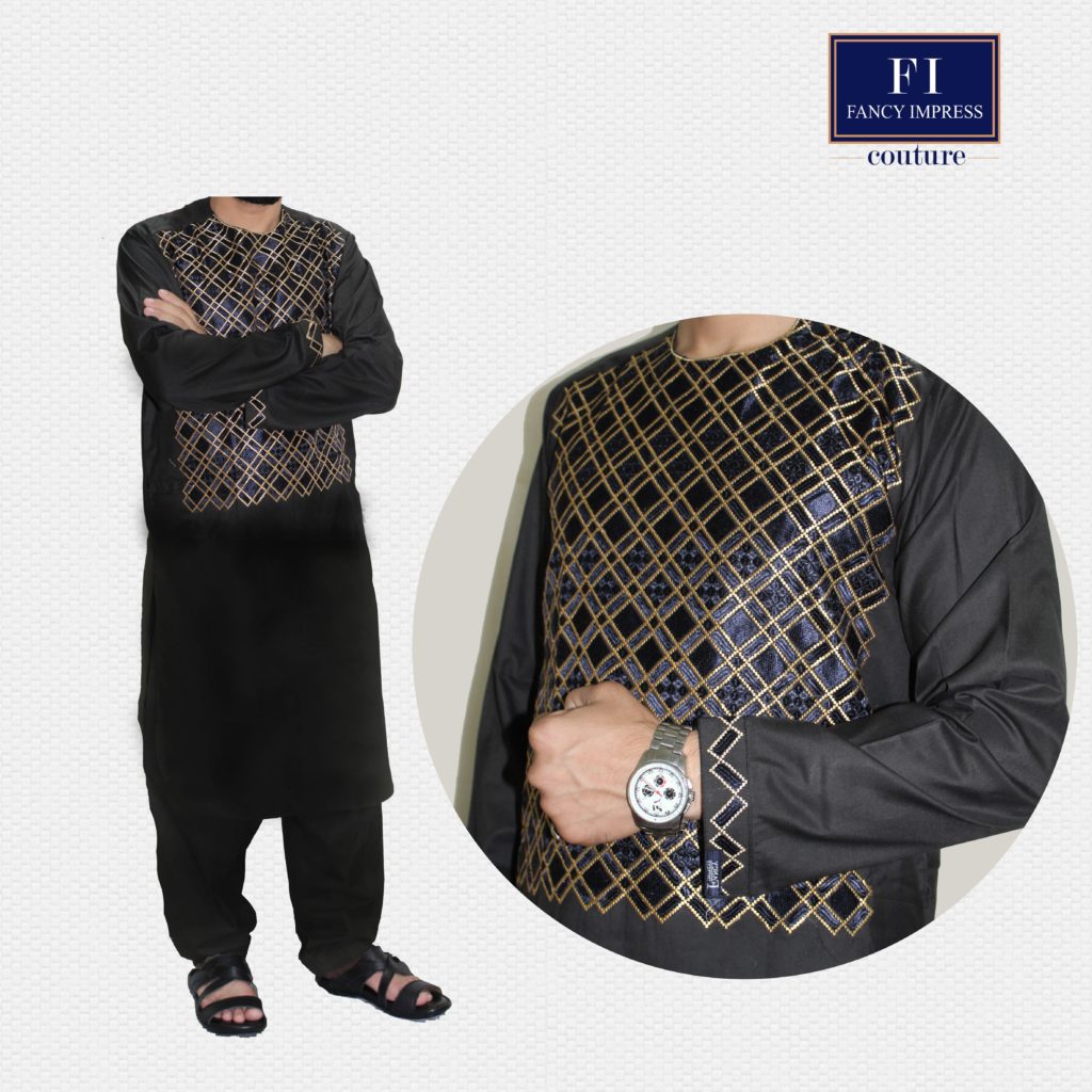 Men's Afghani Golden-Khamak Clothes - Fancy Impress Ltd
